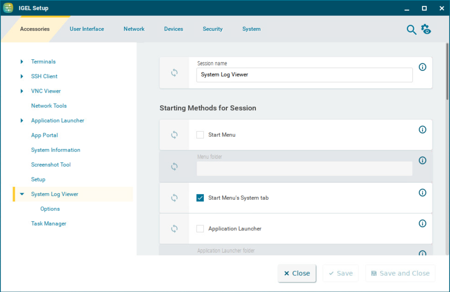 System Log Viewer in IGEL OS 12